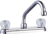 China 360 Degree Swivel Chrome 2 Handle Kitchen Faucet OEM ODM for sale