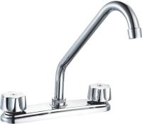 China 8in Solid Brass Centerset Kitchen Faucet Cold And Hot Water Deck Mounted for sale