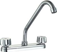 China 8in Solid Brass Centerset Kitchen Faucet Cold And Hot Water Deck Mounted for sale