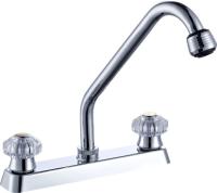 China High Arc 8 Inch Centerset Kitchen Faucet Double Handle Polished Chrome for sale