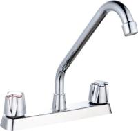 China High Arc 8 Inch Centerset Kitchen Faucet Double Handle Polished Chrome for sale