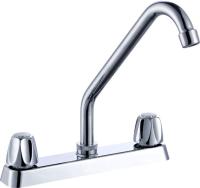 China High Arc 8 Inch Centerset Kitchen Faucet Double Handle Polished Chrome for sale