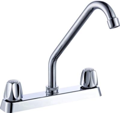China High Arc 8 Inch Centerset Kitchen Faucet Double Handle Polished Chrome for sale