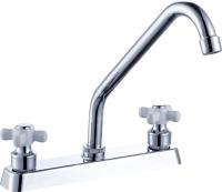 China High Arc 8 Inch Centerset Kitchen Faucet Double Handle Polished Chrome for sale