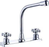 China Centerset 2 Handle Standard Kitchen Faucet 360 Degree Swivel for sale