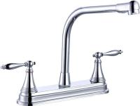 China Centerset 2 Handle Standard Kitchen Faucet 360 Degree Swivel for sale