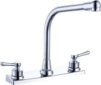 China Centerset 2 Handle Standard Kitchen Faucet 360 Degree Swivel for sale