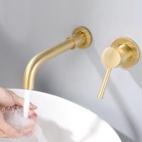 China Brass Modern Wall Mounted Single Handle Basin Mixer Lever Handle for sale