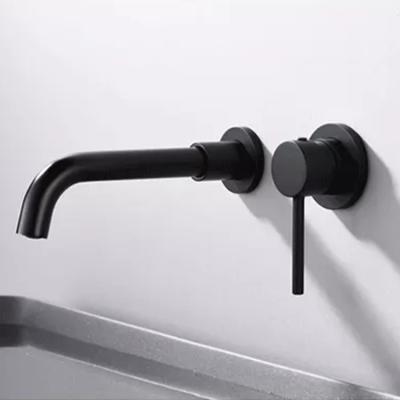 China Brass Modern Wall Mounted Single Handle Basin Mixer Lever Handle for sale