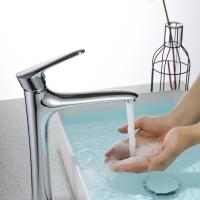 China Brass Single Handle Basin Mixer Matte Black Chrome Gold Single Hole Basin Tap for sale