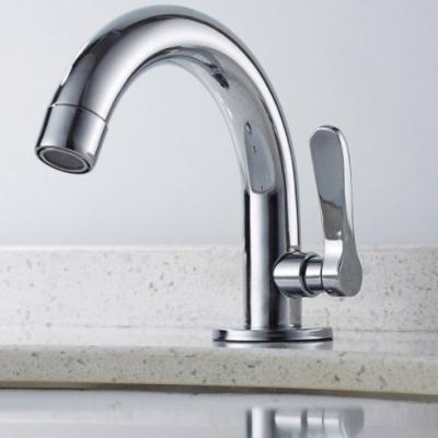 China Brass Single Cold Water Basin Tap Bathroom Faucet 1.2GPM Chrome for sale