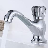 China Brass Stylish  Bathroom Single Cold Water Basin Taps in Chrome for sale