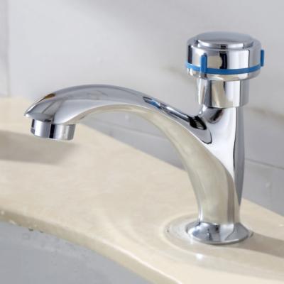 China Brass Stylish  Bathroom Single Cold Water Basin Taps Chrome for sale