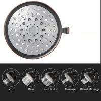 China 5 Spray 4inch Rainfall Shower Head In Bronze Wall Mounted Showerhead for sale