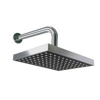 China 6x8 Inch Square Rain Shower Head Chrome Black ABS Self Cleaning Silicone Nozzles 1.8 GPM for sale