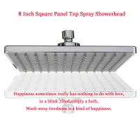China Fixed Ceiling 8in Square Waterfall Shower Head Single Function G1/2 ABS Chrome for sale