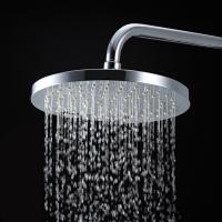 China OEM ODM Round Rainfall Shower Head Adjustable Ball Joint In Chrome Matte Black for sale