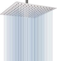 China Ultra Thin Square SS Rainfall Shower Head Matte Black Polished for sale