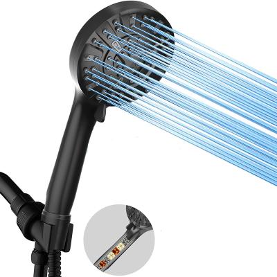 China Bathroom 10 Sprays Detachable Matte Black Handheld Shower Head for sale