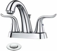 China CUPC 4 Inch Centerset 2 Handle Bathroom Faucet Chrome Nickel Orb Finish 1.2 GPM for sale