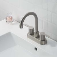China CUPC 4in Centerset 2 Handle Bathroom Faucet In Matte Black for sale