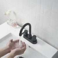 China CUPC 4in Centerset 2 Handle Bathroom Faucet In Matte Black for sale