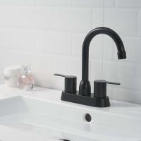 China CUPC 4in Centerset 2 Handle Bathroom Faucet In Matte Black for sale