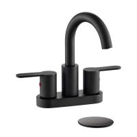 China cUPC 4 Inch Centerset 2-Handle Bathroom Faucet Matte Black 1.2 GPM for sale