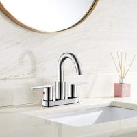 China cUPC 4 Inch Centerset 2-Handle Bathroom Faucet Matte Black 1.2 GPM for sale