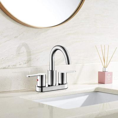 China cUPC 4 Inch Centerset 2-Handle Bathroom Faucet Matte Black 1.2 GPM for sale