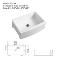 China Apron Front White Ceramic Farmhouse Kitchen Sink 30 Inch Single Bowl for sale