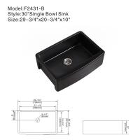 China Farmhouse Apron Front Ceramic Kitchen Sink 30 Inch Single Bowl Matte Black for sale