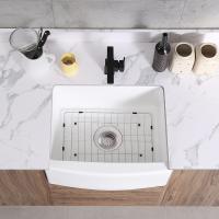 China Country Style Farmhouse Kitchen Sink 24 Inch Single Bowl Ceramic White for sale