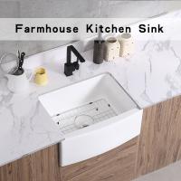 China Country Style Farmhouse Kitchen Sink 24 Inch Single Bowl Ceramic White for sale
