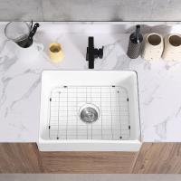 China 24 Inch Farmhouse Fireclay Kitchen Sink Undermount Single Bowl 10 Inch Depth White for sale