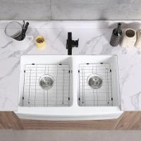 China Ceramic Rectangular Double Bowl Farmhouse Sink 33 Inch Farmhouse Sink for sale