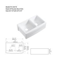 China Ceramic Rectangular Double Bowl Farmhouse Sink 33 Inch Farmhouse Sink for sale