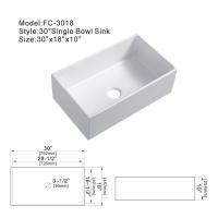 China Rectangular Farmhouse Kitchen Sink Gloss White Single Bowl Kitchen Sink for sale