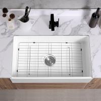 China Rectangular Farmhouse Kitchen Sink Gloss White Single Bowl Kitchen Sink for sale