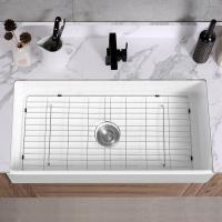 China 33 Inch Ceramic Apron Front Farmhouse Kitchen Sink Single Bowl White for sale