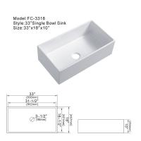 China 33 Inch Ceramic Apron Front Farmhouse Kitchen Sink Single Bowl White for sale