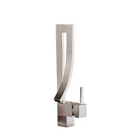 China Square Long Spout Single Handle Kitchen Faucet Brass Chrome 2.2 GPM for sale