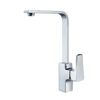 China Welfare KM00106 Single Hole Square Brass Kitchen Faucet Mixer 2.2 GPM Chrome for sale