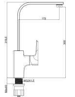 China Welfare KM00106 Single Hole Square Brass Kitchen Faucet Mixer 2.2 GPM Chrome for sale