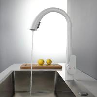 China Stainless Steel Pull Down Kitchen Faucet 2.2 GPM High Arc Deck Mounted Single Handle for sale