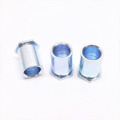 China Steel Plain Hole Nut Column Slotted Hex Head Parts Rivet Nut M3-M6 for sale