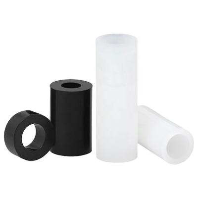 China Hollow Cylindrical ABS Plastic Nylon Spacers Impact Resistance White Black Color for sale