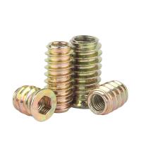 China Flat Head Furniture Wood Insert Nuts Carbon Steel Stainless Steel For Woodworking for sale