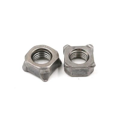 China Din929 Grade Carbon Steel Square Weld Nut Zinc Plated Finish Welding Nuts for sale