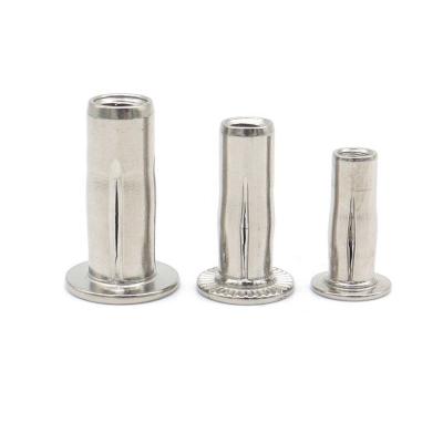 China Slotted Body Lantern Expanding Rivet Nuts Yellow Zinc Plating Finish for sale
